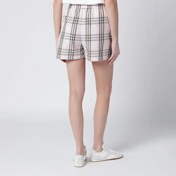 Burberry Check Pattern Cotton Shorts - Pink