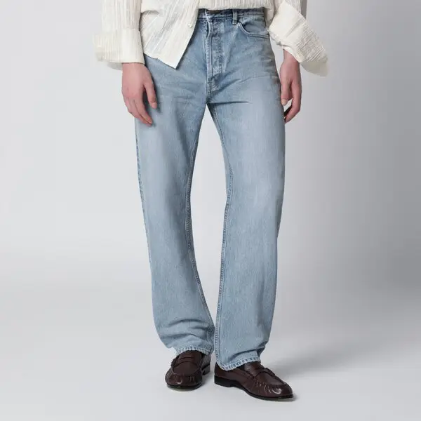 Saint Laurent Mick Long Jeans In South Denim - Blue