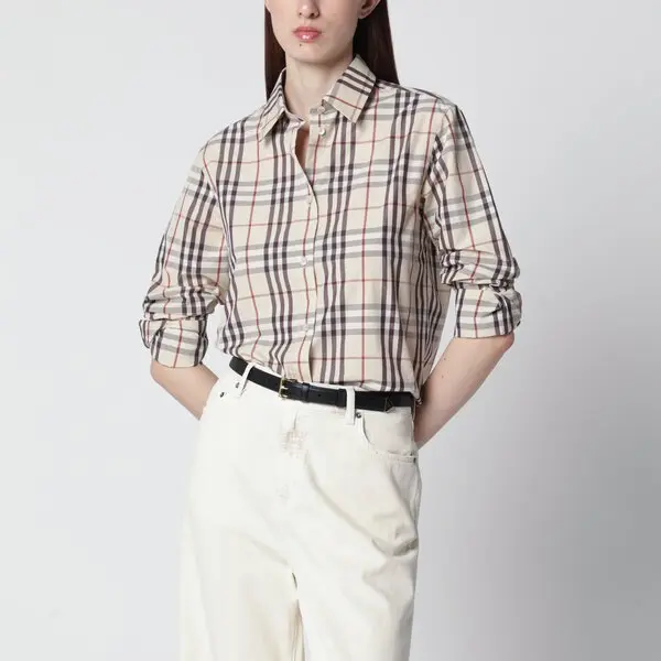 Burberry Check Shirt - Beige