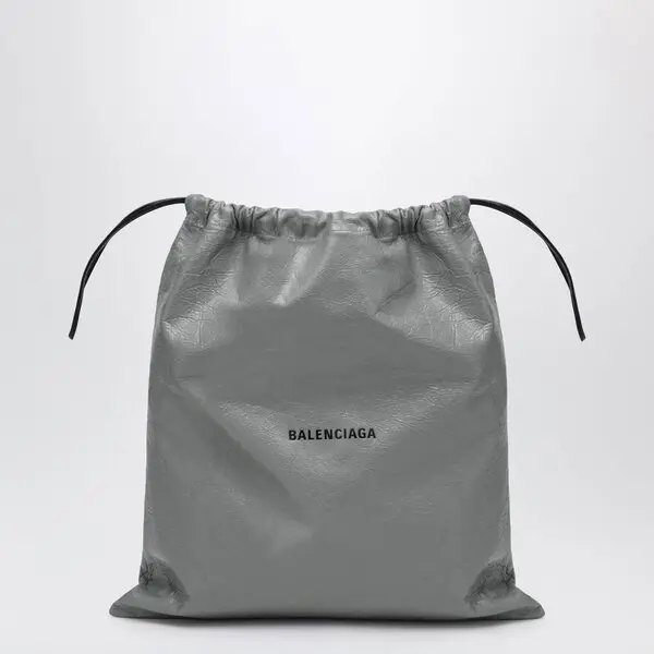 Balenciaga La Pochette Dust Bag Shopper In Arena Lambskin - Grey