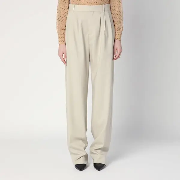 Saint Laurent Wool Trousers - Beige