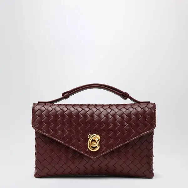 Bottega Veneta Intrecciato Weaving Knot Lock Bag - Burgundy