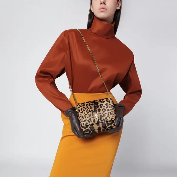 Saint Laurent Leopard-print Kate Bag In Pony-effect Leather