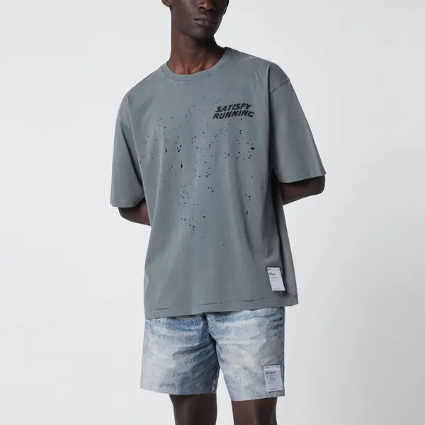 Satisfy Mothtech Faded T-shirt With Logo Print - Black