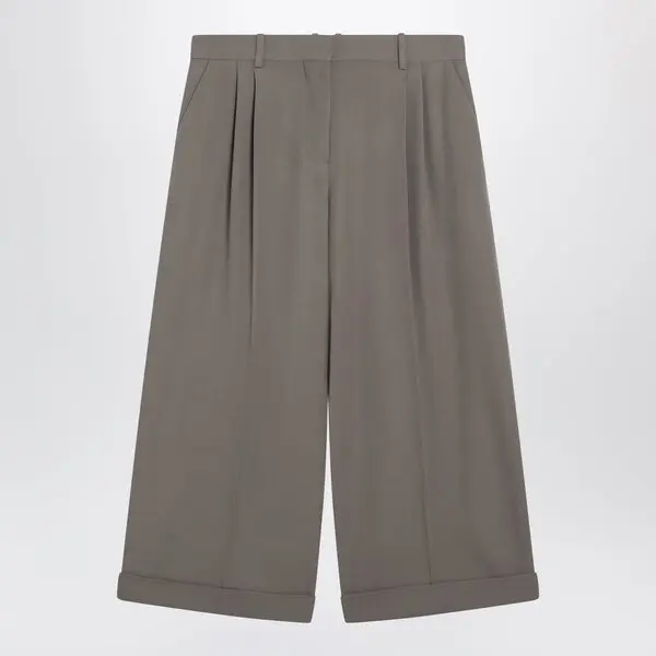 THE ROW Dust Cropped Wool Trousers - Grey