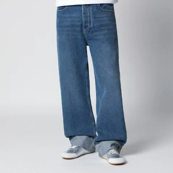 Bottega Veneta Wide-leg Jeans With Cuffed Hem - Blue
