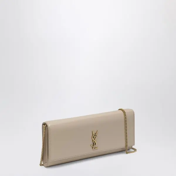Saint Laurent Kate Clutch In Grain De Poudre Leather - Beige