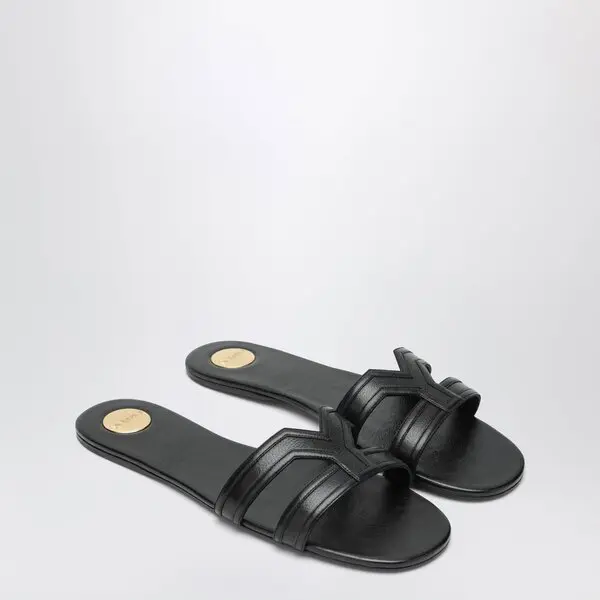 Saint Laurent Mabrouka Leather Sandals - Black