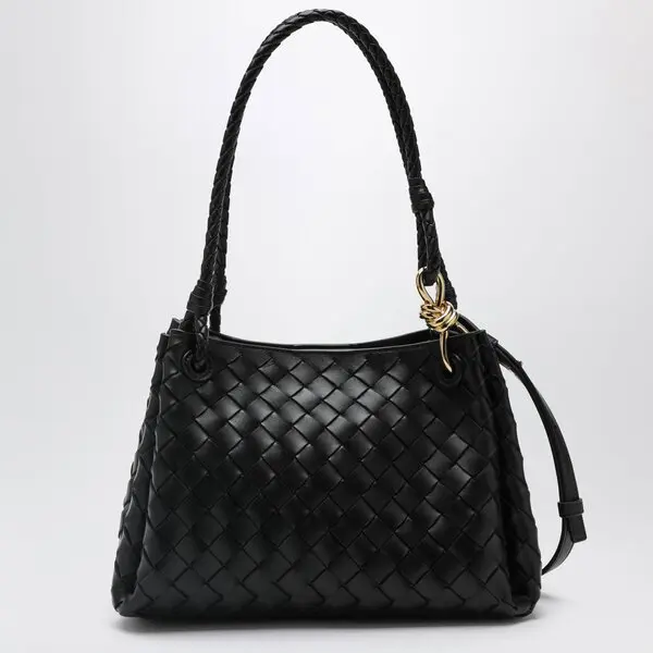 Bottega Veneta Medium Leather Shoulder Bag - Black