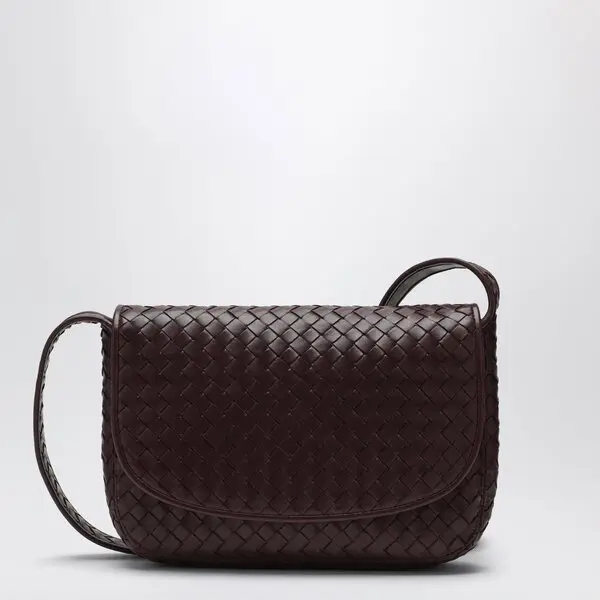 Bottega Veneta Braided Leather Shoulder Bag - Burgundy