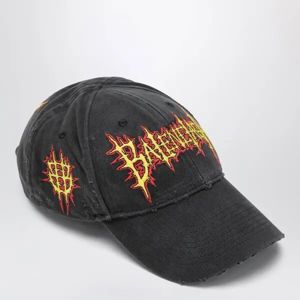 Balenciaga Sacré Caur Cotton Drill Baseball Cap - Black