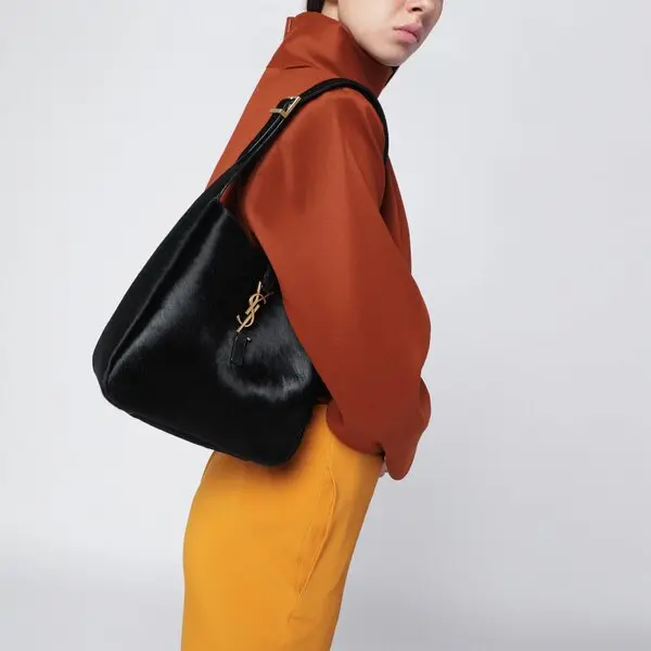 Saint Laurent Le 5 À 7 Shoulder Bag In Pony-effect Leather - Black