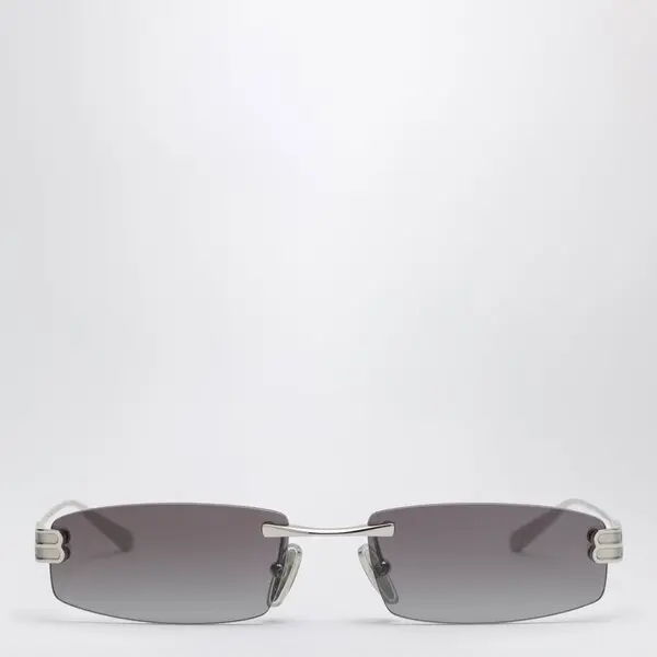 Balenciaga Gossip Rectangular Silver/gradient Sunglasses - Grey