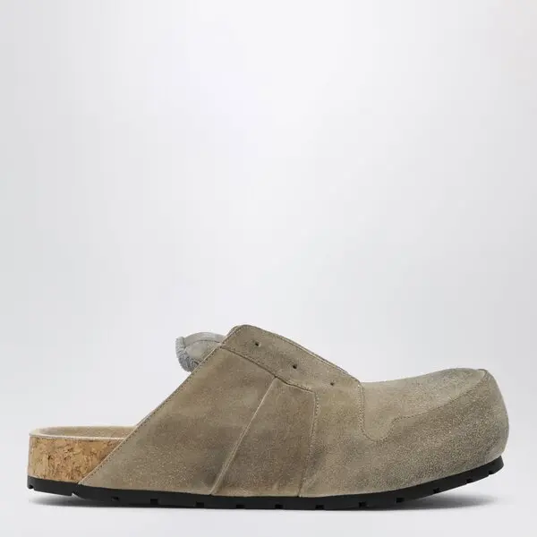Balenciaga Dumbo Sabot In Distressed Suede - Beige