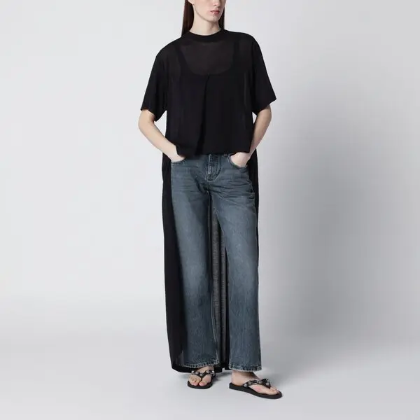 Balenciaga Maxi Train Cotton Jersey T-shirt - Black