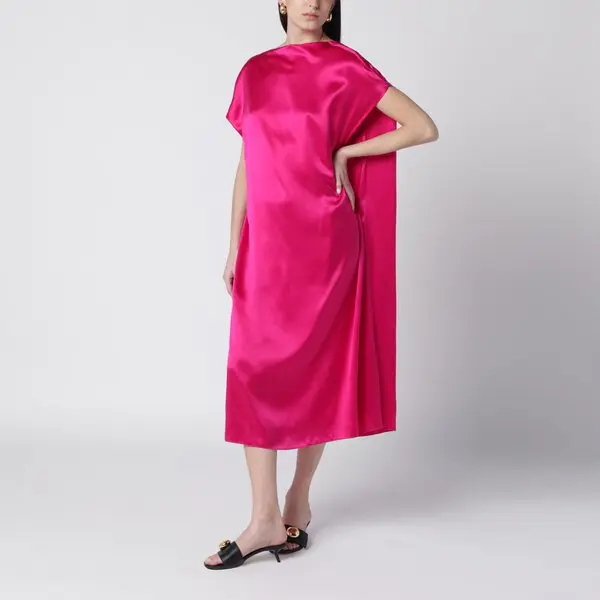 Dries Van Noten Silk Satin Midi Dress - Pink
