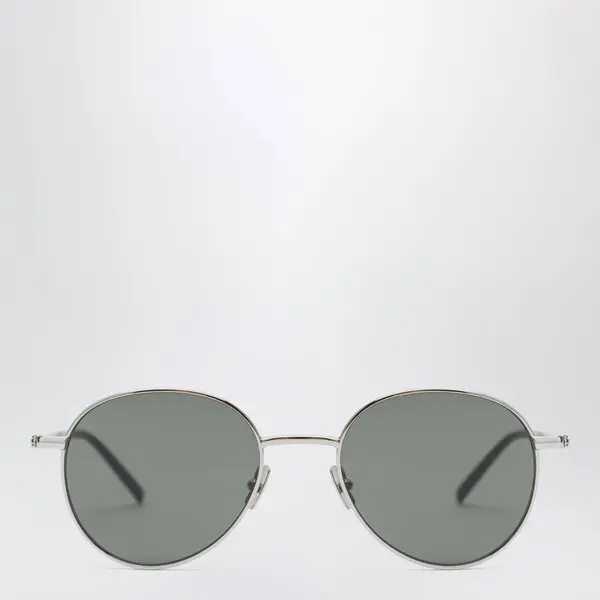Saint Laurent Silver Oval Sunglasses - Metal