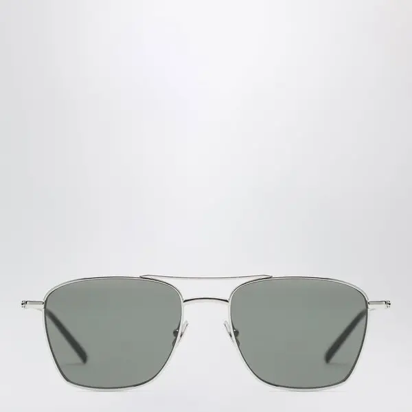 Saint Laurent Silver Rectangular Sunglasses - Metal