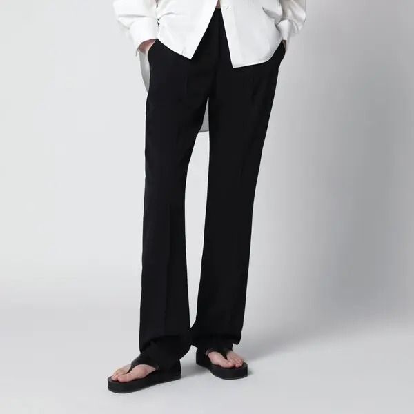 Balenciaga Slim Tailored Trousers In Stretch Wool Twill - Black