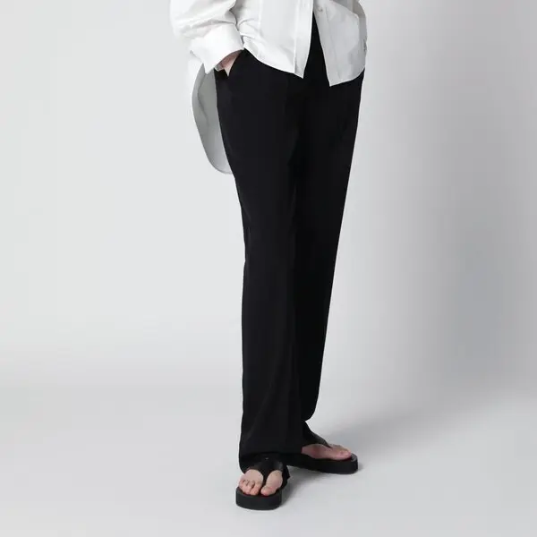 Balenciaga Slim Tailored Trousers In Stretch Wool Twill - Black