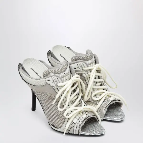 Balenciaga Stapler Heeled Sandals - Grey