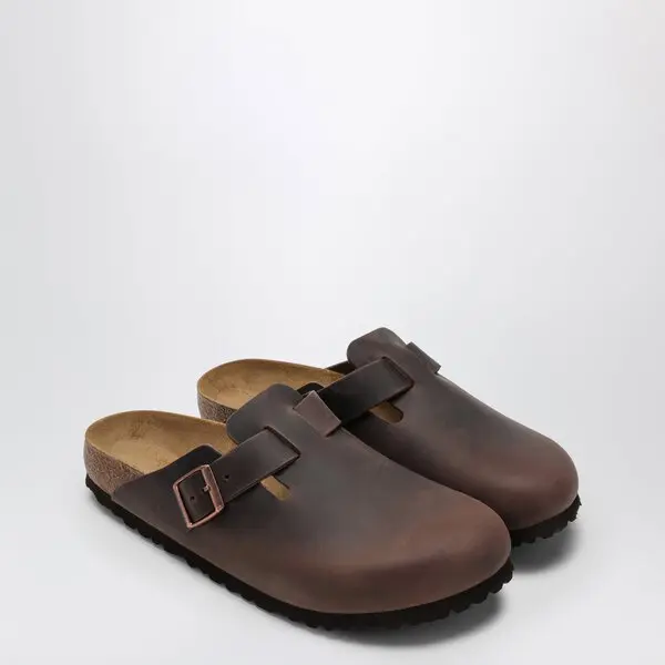 BIRKENSTOCK Habana Oiled Leather Boston Clogs - Brown