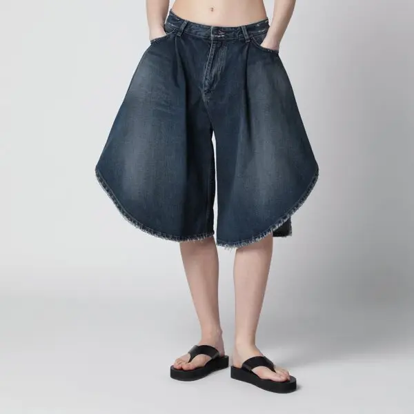 Balenciaga Tulipano Denim Bermuda Shorts - Blue