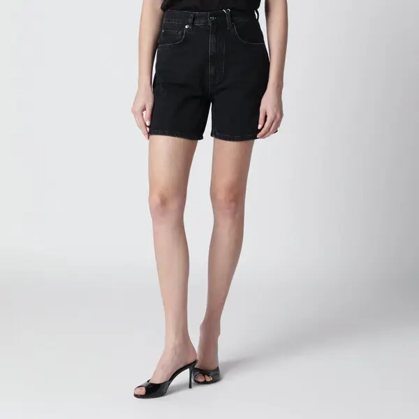 ANINE BING Delaney Denim Shorts - Black