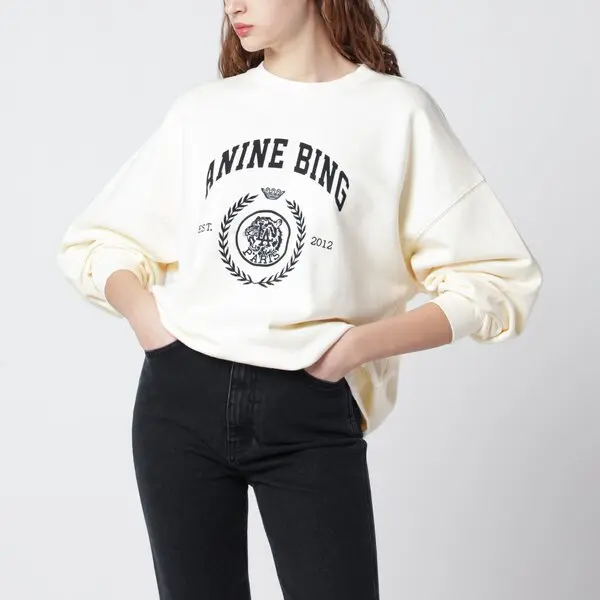 ANINE BING Miles Collegiate Sweatshirt - White