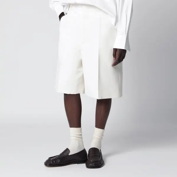 Bottega Veneta Silk-blend Bermuda Shorts - White