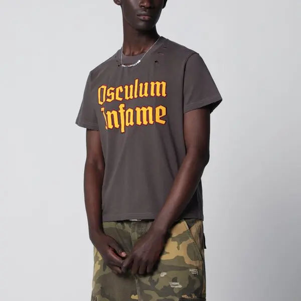DAGGER Faded Grey Distressed Osculum Infame T-shirt