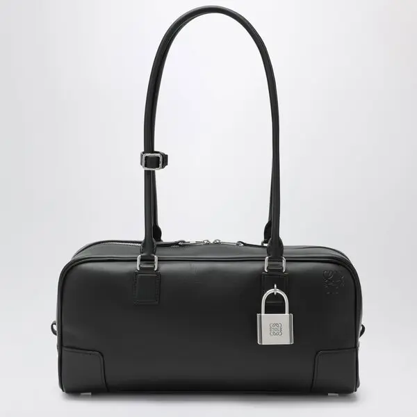 Loewe Amazona 31 Cropped Bag In Shiny Leather - Black