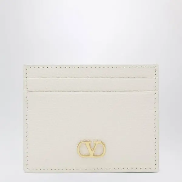 Valentino Garavani Vlogo Signature Ivory Cardholder - White