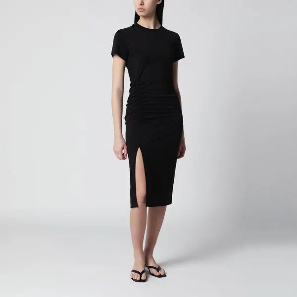 ANINE BING Vida Midi Dress In Stretch Jersey - Black