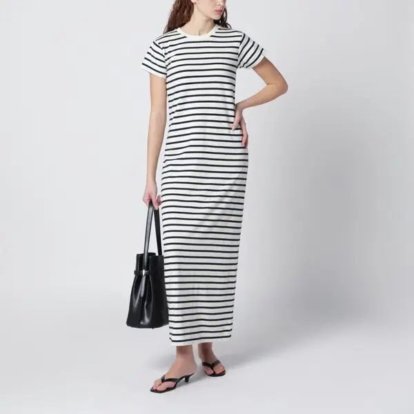 ANINE BING Wynne Striped Cotton Maxi Dress - Blue
