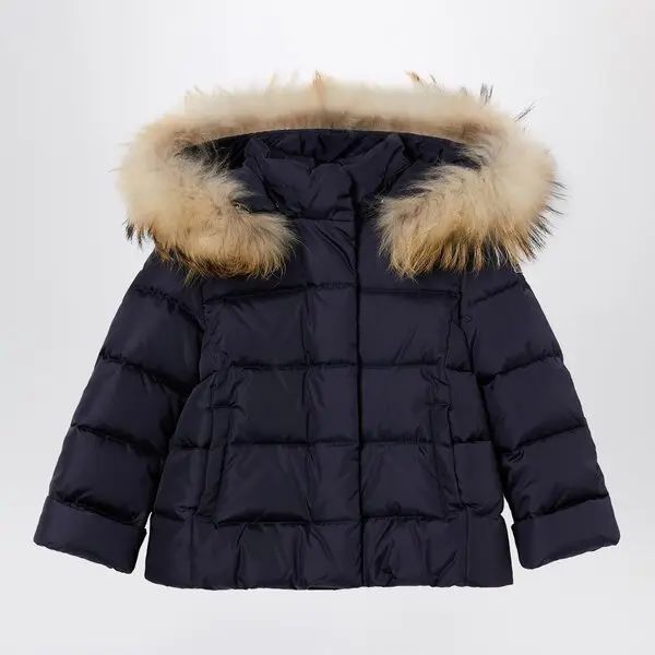 IL GUFO Nylon Hooded Down Jacket - Blue