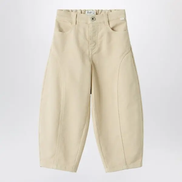 IL GUFO Stretch Gabardine Carrot Pants - Beige
