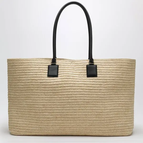 Loewe Verano Xl Raffia Tote Bag - White