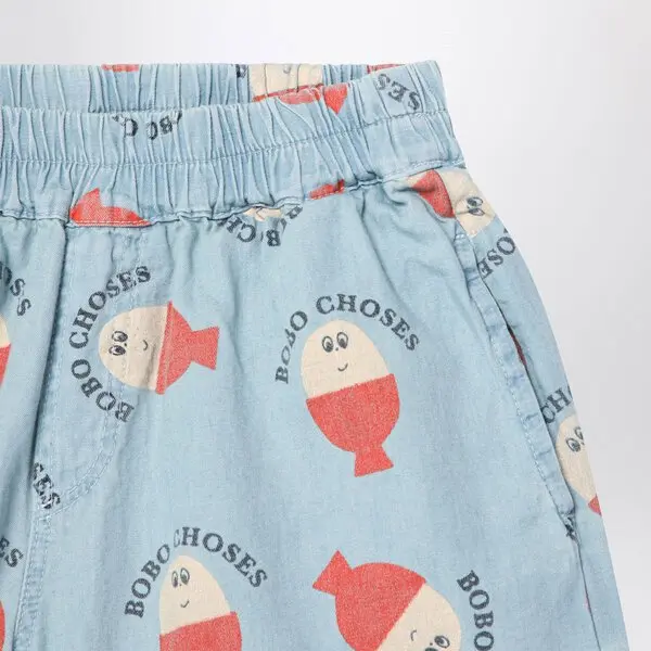 BOBO CHOSES Logo Printed Shorts - Light Blue