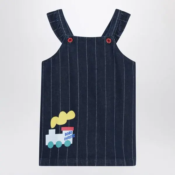 BOBO CHOSES Navy Denim Dress With Train - Blue