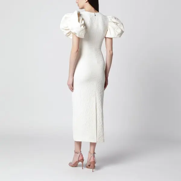 ROTATE BY BIRGER CHRISTENSEN Jacquard Midi Balloon Dress