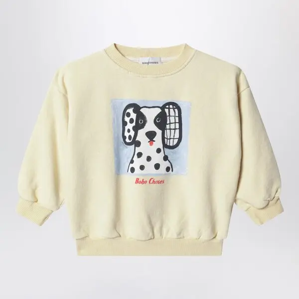 BOBO CHOSES Van Dog Cotton Sweatshirt - Yellow