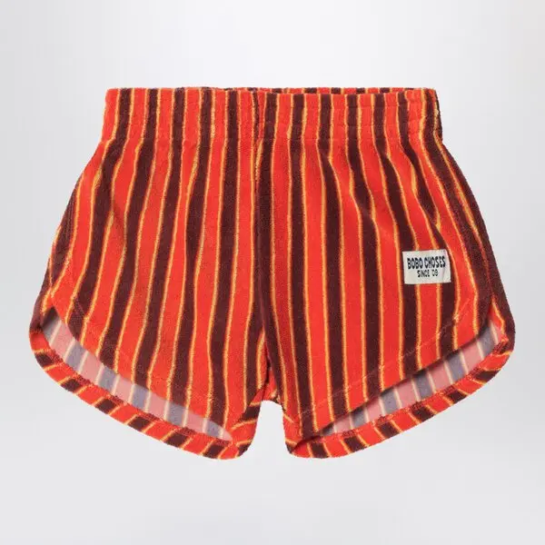 BOBO CHOSES Striped Terry Shorts - Orange