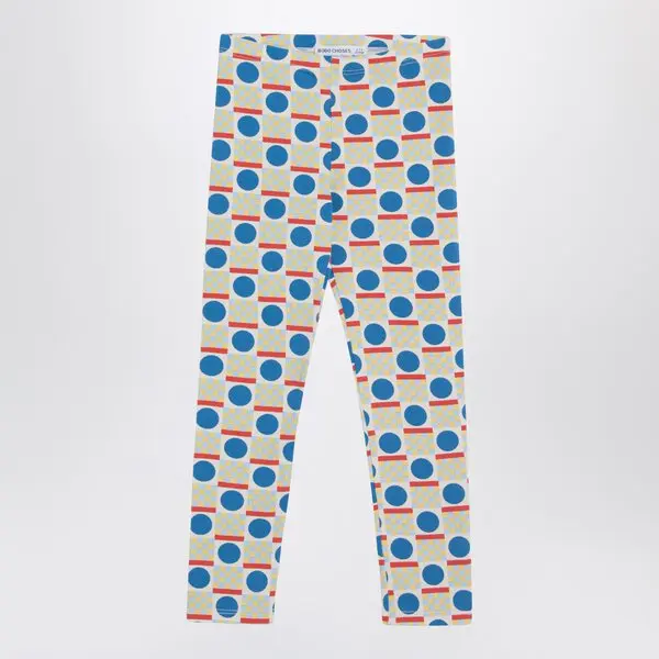 BOBO CHOSES Leggings With Multicolour Geometric Pattern - White