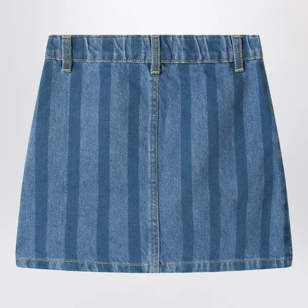 BOBO CHOSES Pickles The Dog Striped Denim Skirt