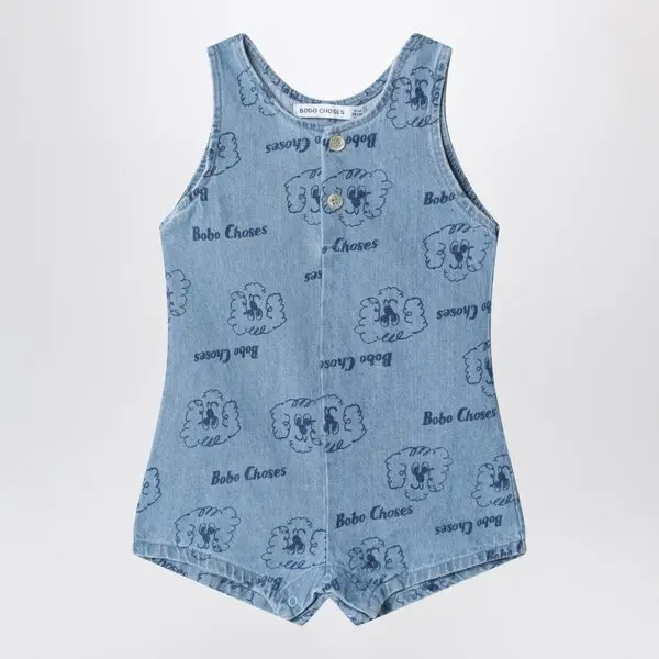 BOBO CHOSES Pickles The Dog Denim Romper - Blue