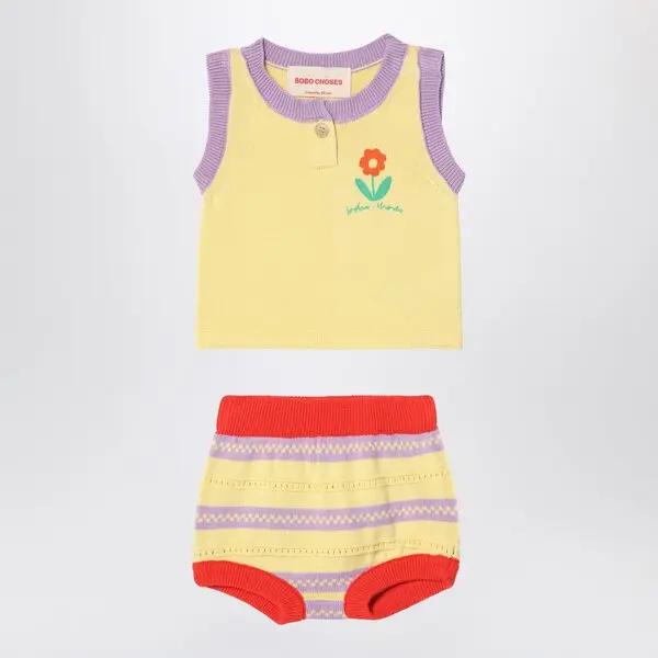 BOBO CHOSES Two-piece Set Light Yellow With Flower - Multicolor