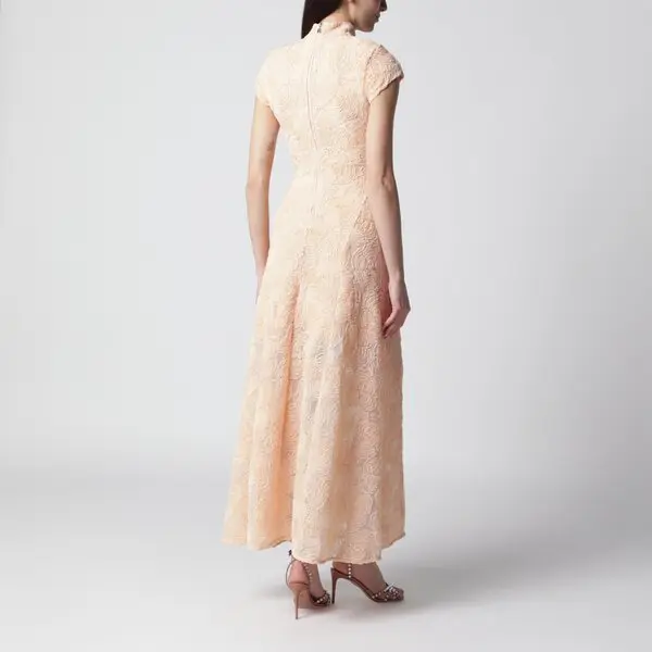 ROTATE BY BIRGER CHRISTENSEN Long Dress With Floral Appliqués - Pink