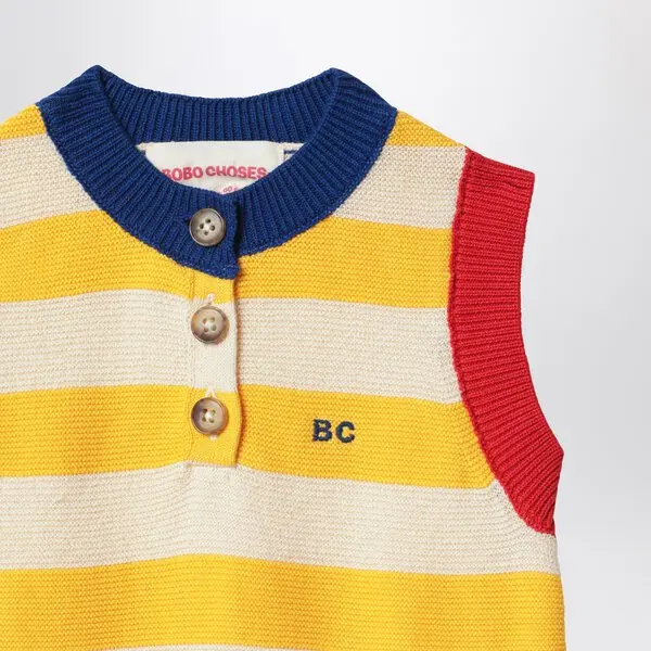 BOBO CHOSES Sleeveless Striped Romper - Yellow
