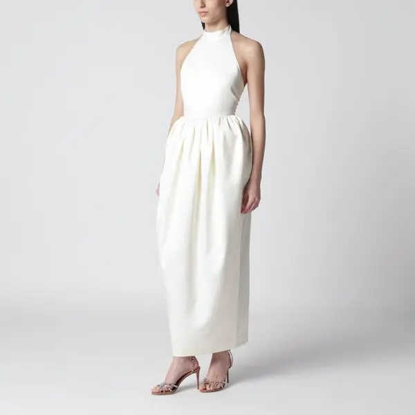 ROTATE BY BIRGER CHRISTENSEN Long Dress With Balloon Skirt - White